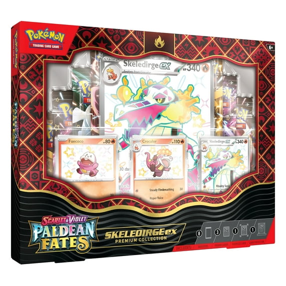 Pokemon TCG Scarlet and Violet, Paldean Fates, Shiny Fuecoco ex Premium ...