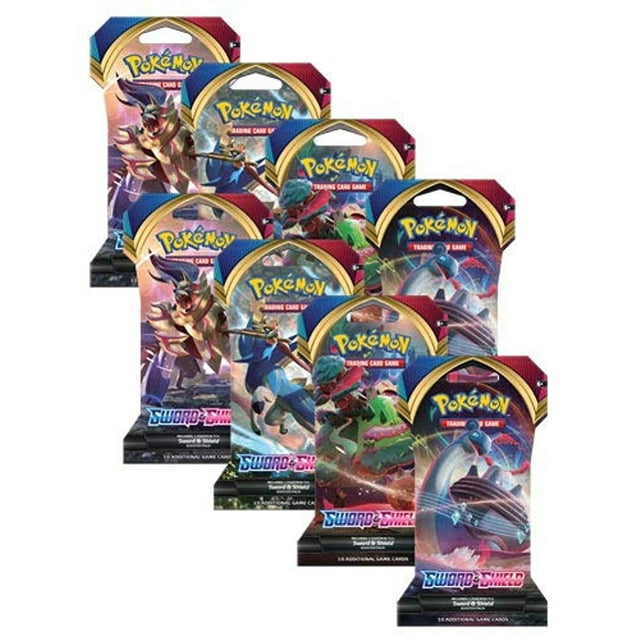 Pokemon TCG Sword and Shield (8) Sleeved Booster Packs - 10 Cards per ...