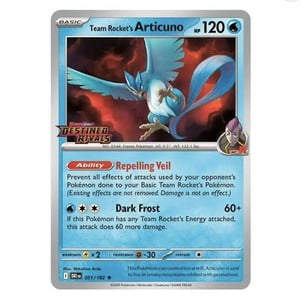 Pokemon TCG Team Rocket's Articuno (Destined Rivals Stamp) Card - 051/ ...