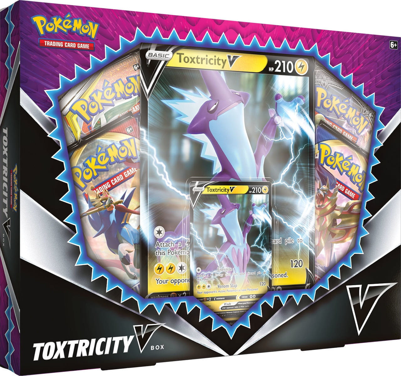 Pokemon TCG: Toxtricity V Box- 1 Foil Card | 4 booster Packs |Oversize ...