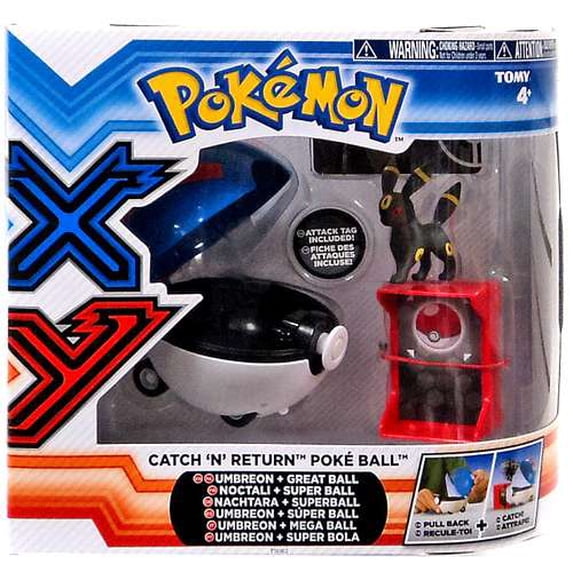Pokemon TOMY Catch n Return Pokeball Umbreon & Great Ball Figure Set ...