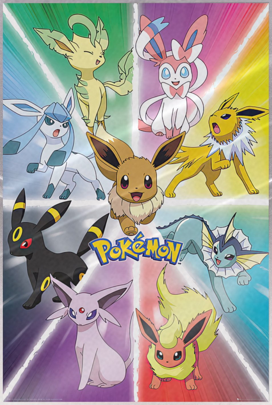 Pokemon - TV Show Gaming Poster (Eevee Evolution) (Size: 24" x 36 ...