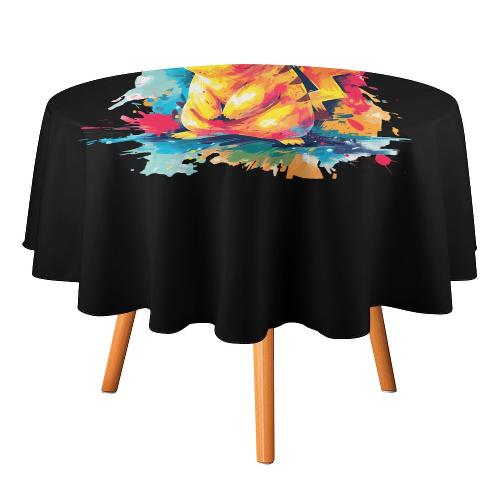 Pokemon Table Cloth Round Tablecloth Polyester Table Circular Table ...