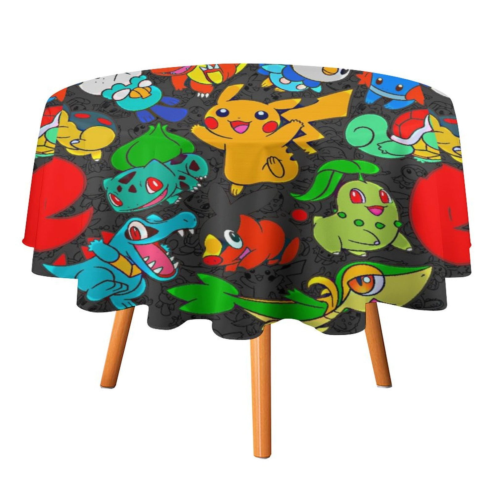 Pokemon Table Cloth Round Tablecloth Polyester Table Circular Table ...
