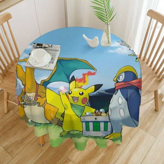 Pokemon Tablecloth Anime for Dining Table Picnic Gift 36x36in Pokemon ...