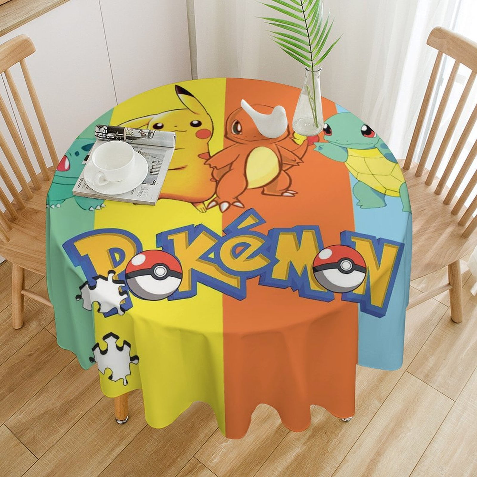 Pokemon Tablecloth Anime for Dining Table Picnic Gift 60x60in Pokemon ...