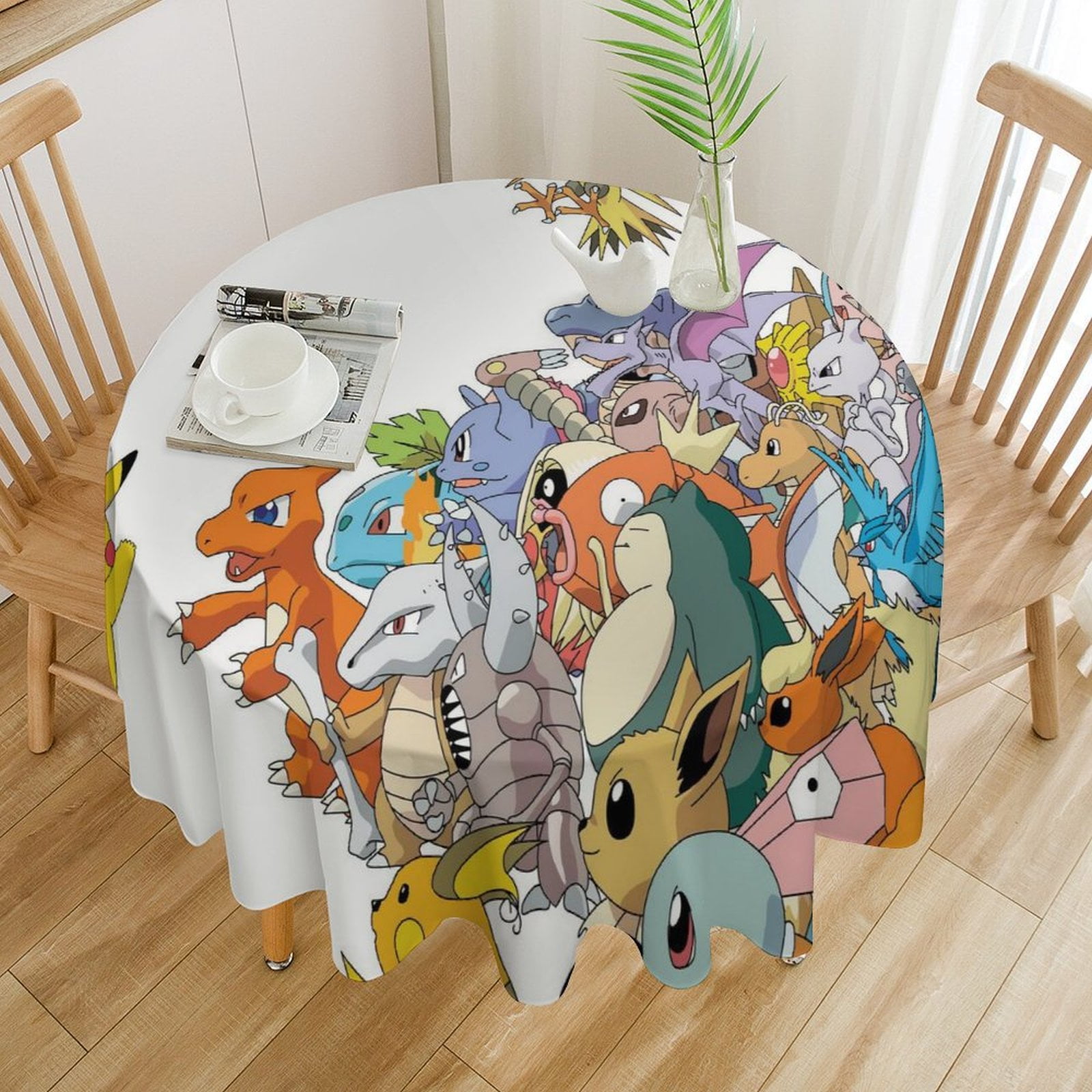Pokemon Tablecloth Anime for Dining Table Picnic Gift 70x70in Pokemon ...