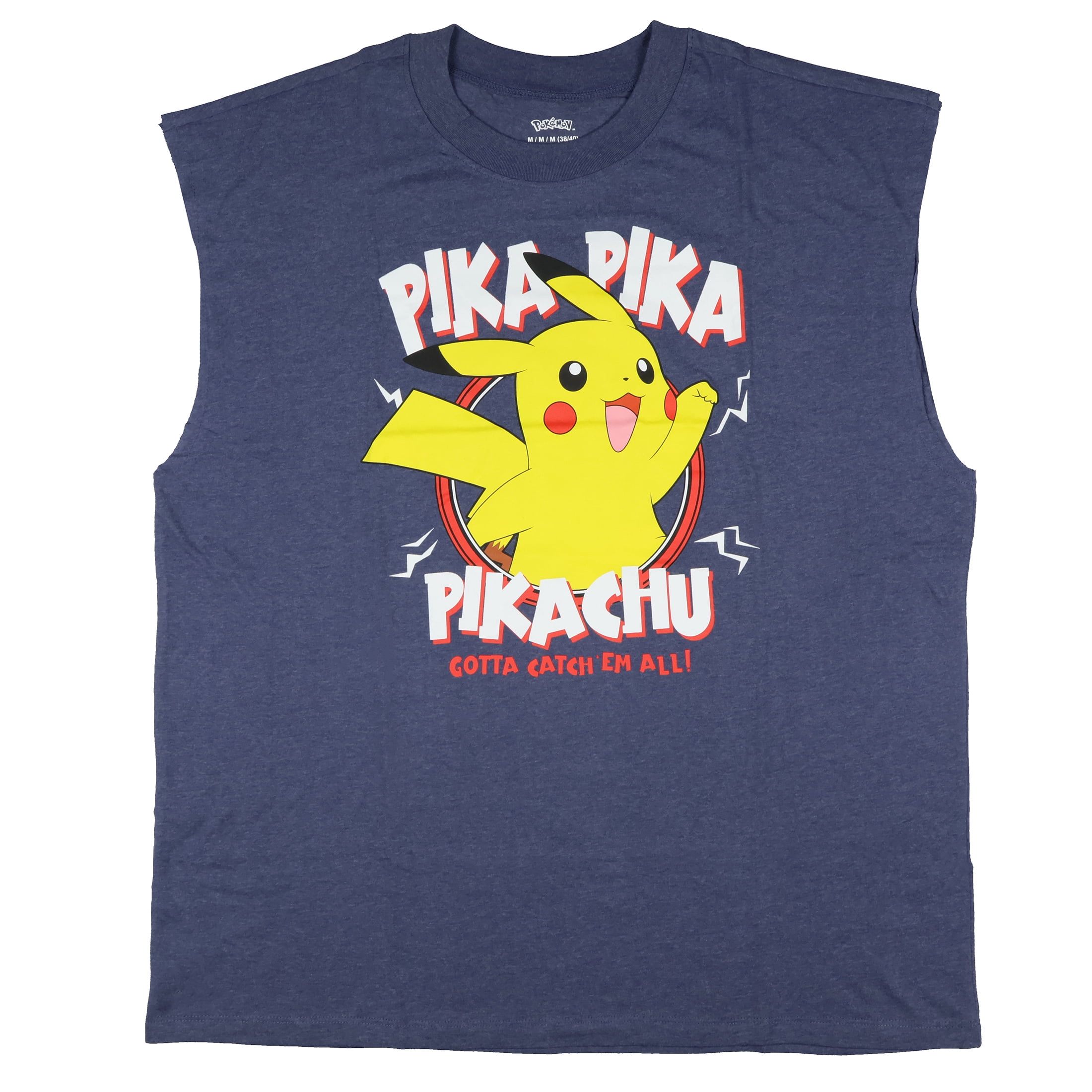 Pokemon Tank Top Men's Pika Pika Pikachu Adult Muscle Sleeveless T ...