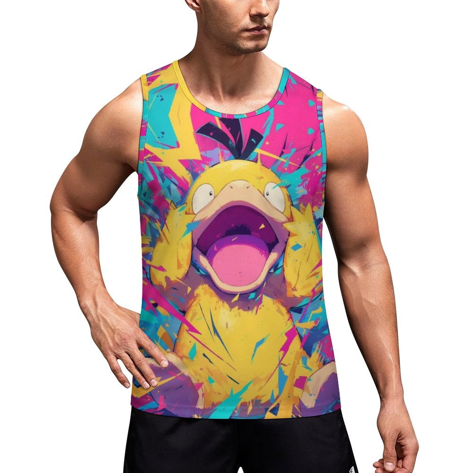 Pokemon Tank Tops Men Summer Retro Surfin' Tank Top Sleeveless Fashion ...