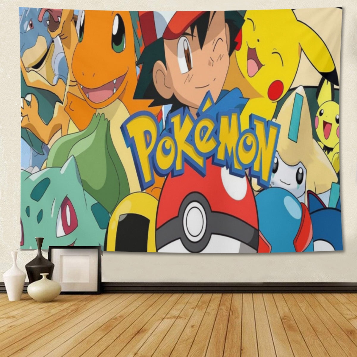 Pokemon Tapestry Retro Cartoon Tapestry Decorative Wall Hanging ...