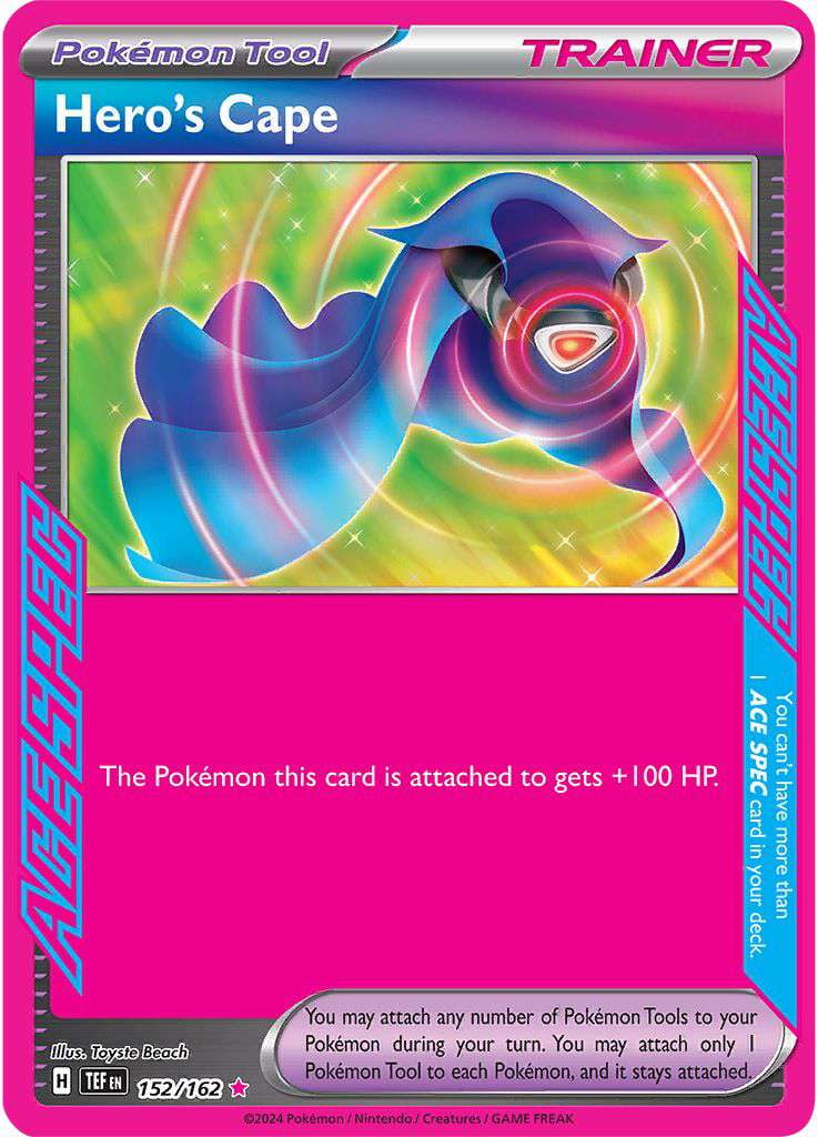 Pokemon Temporal Forces ACE SPEC Rare Hero's Cape #152 - Walmart.com