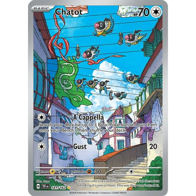 Pokemon Temporal Forces Illustration Rare Chatot #181 - Walmart.com