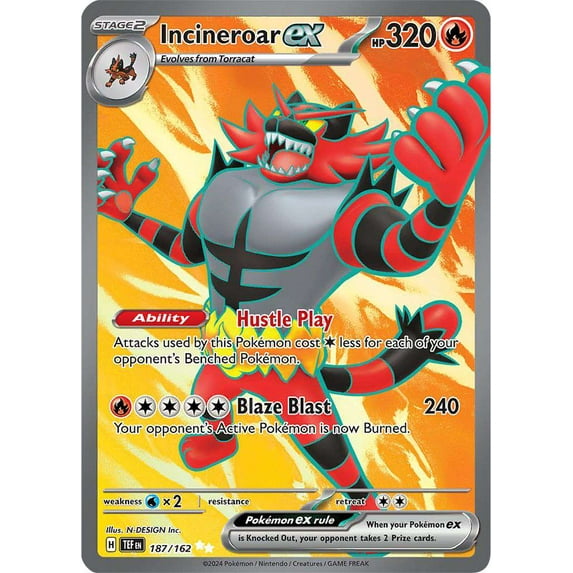 Pokemon Temporal Forces Ultra Rare Incineroar ex #187 - Walmart.com