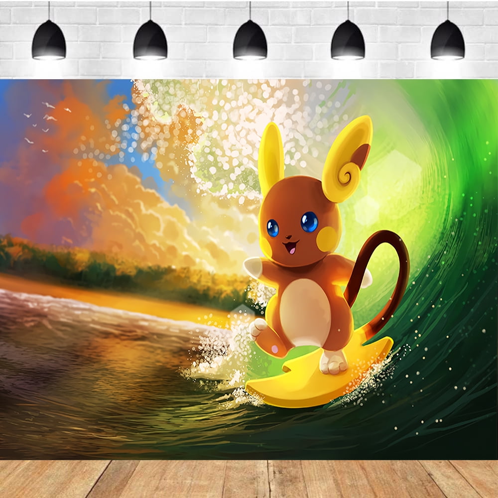 Pokemon Theme Backdrop,Drifting Pikachu Birthday Party Supplies ...