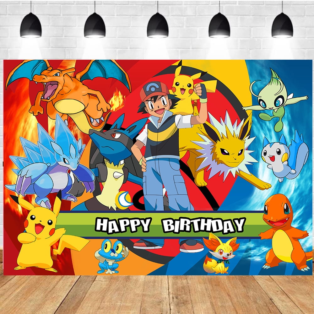Pokemon Theme Backdrop,Transformation of mythical beasts Birthday Party ...