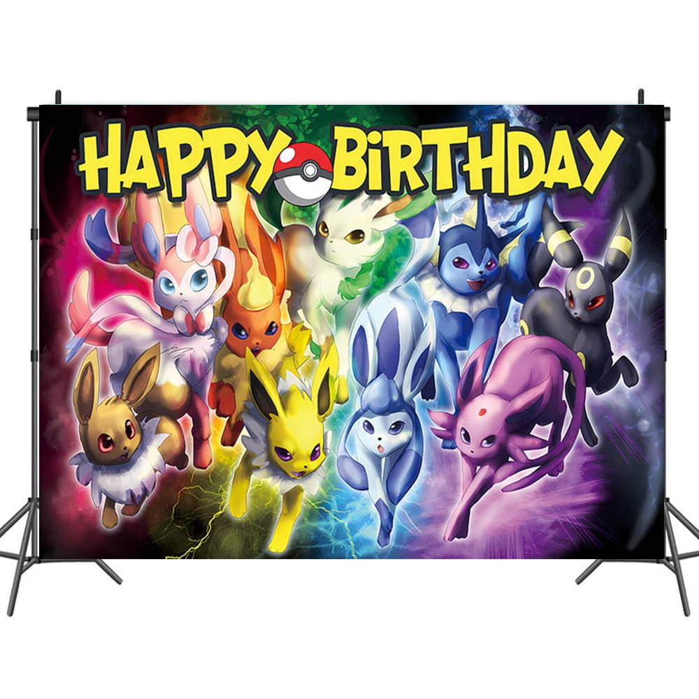 Pokemon Theme Backdrop,Transforming Pikachu family Birthday Party ...