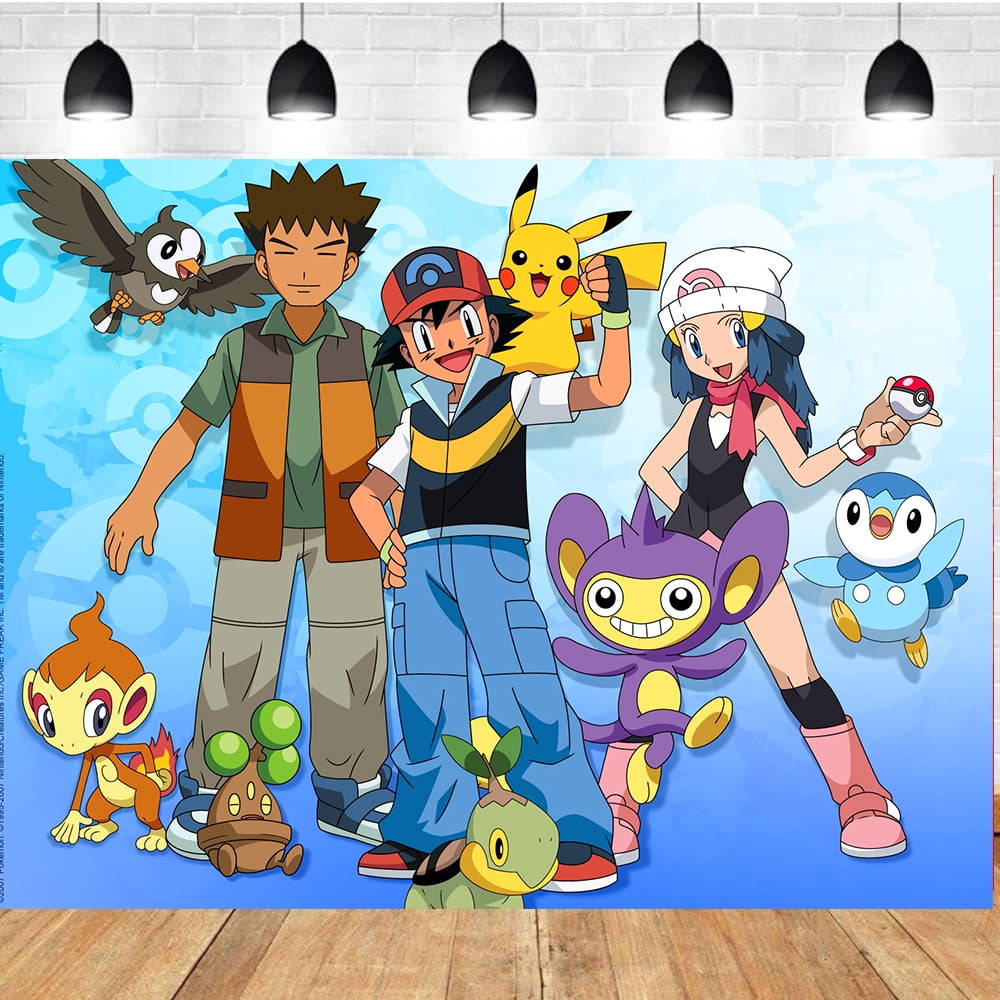 Pokemon Theme Backdrop,Yellow elf Birthday Party Supplies Decoration ...