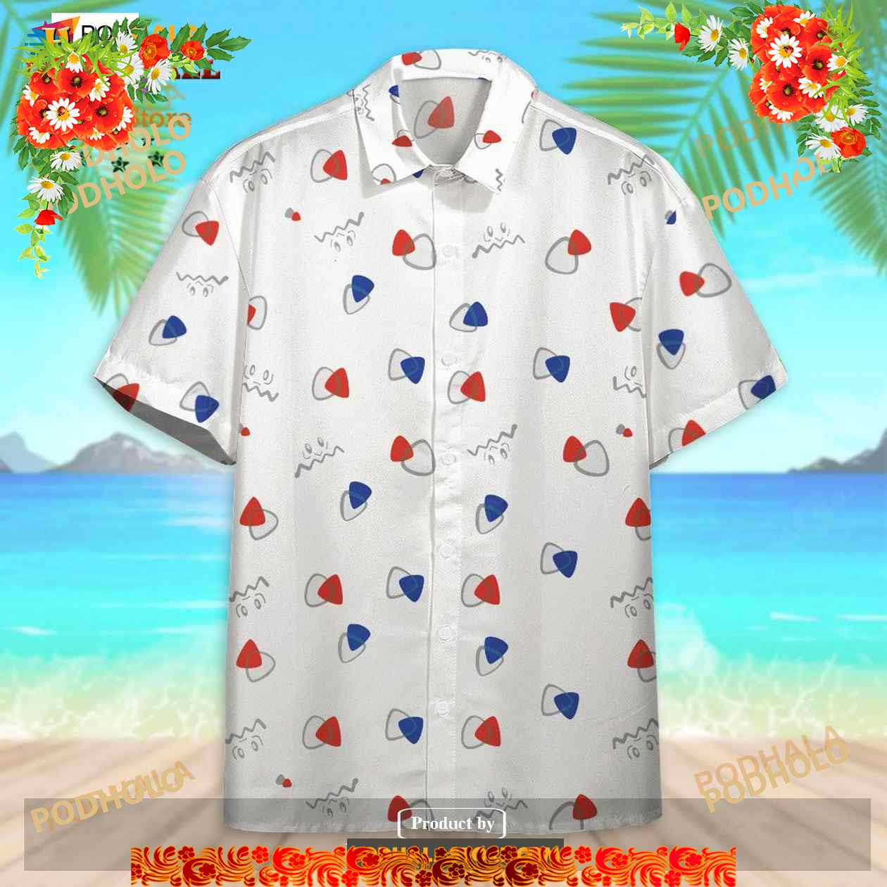 Pokemon Togepi Egg Pattern White Pokemon Funny Hawaiian Shirt - Walmart.com