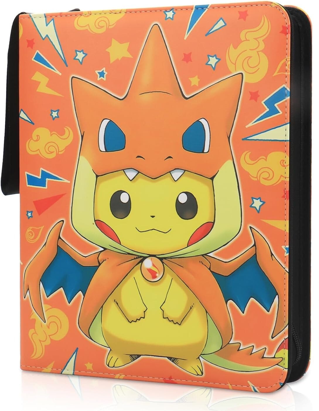 Pokemon Trading Card Binder Holder 50 Page TCG 400-Slot Poncho Pikachu ...