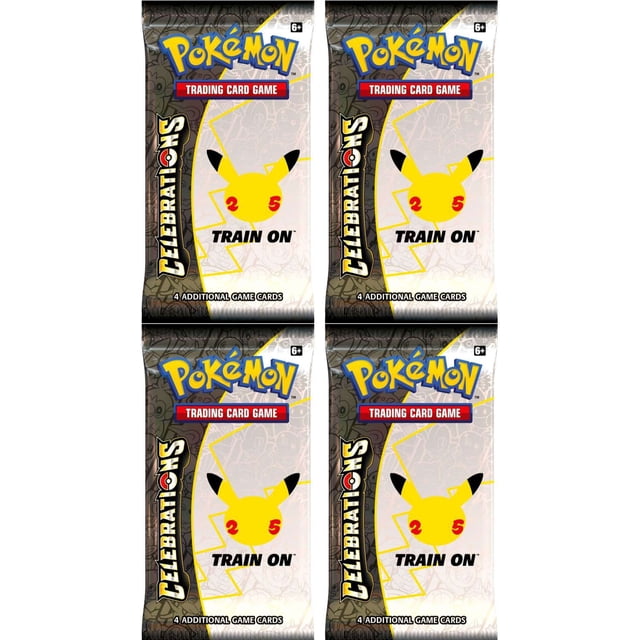 Pokemon Trading Card Game Celebrations LOT of 4 Booster Packs - Walmart.com
