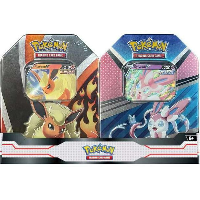 Pokemon Trading Card Game Flareon & Sylveon Tin Bundle Set (4 Booster ...