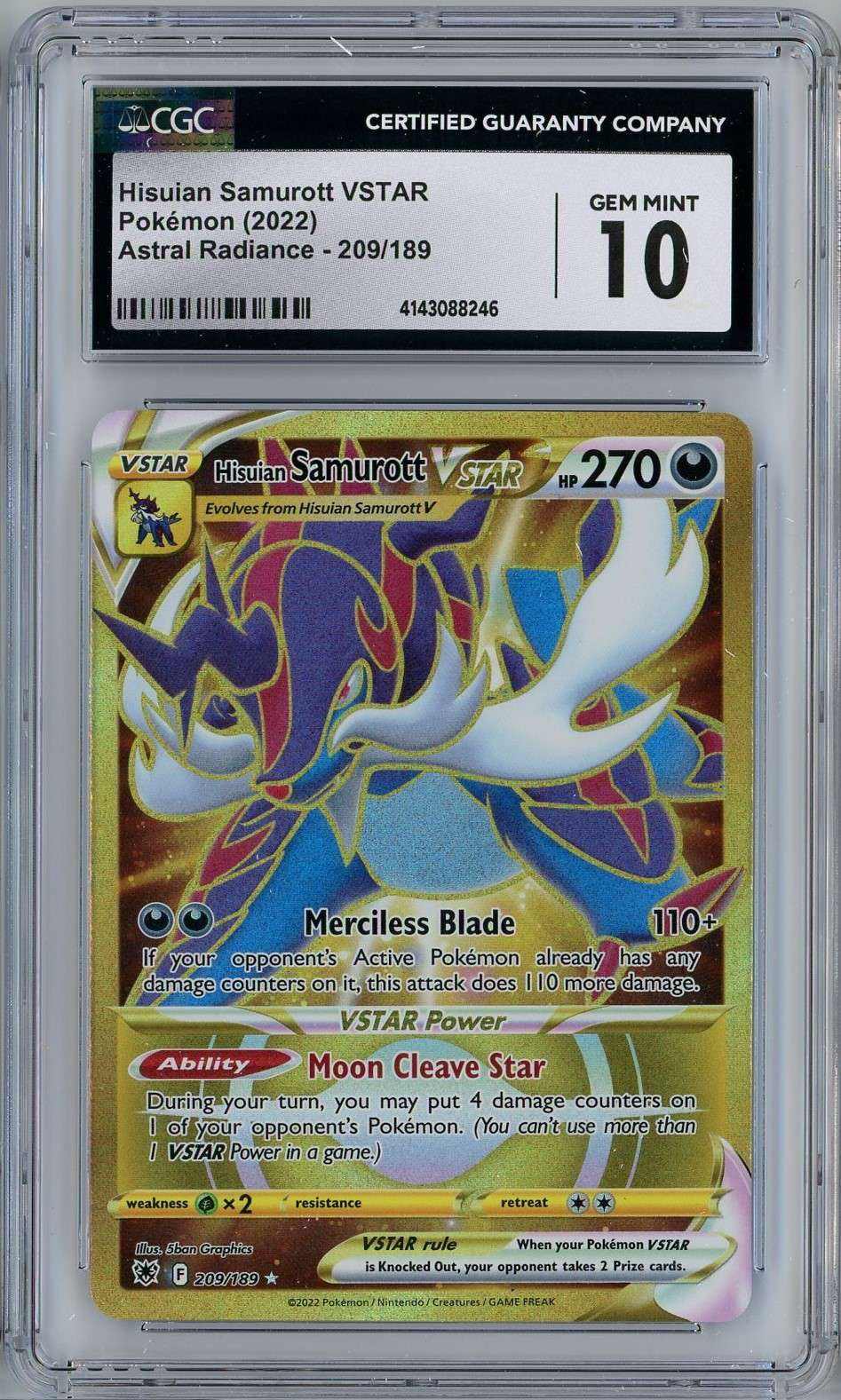Pokemon Trading Card Game Hisuian Samurott VSTAR TG27 (CGC 10 ...