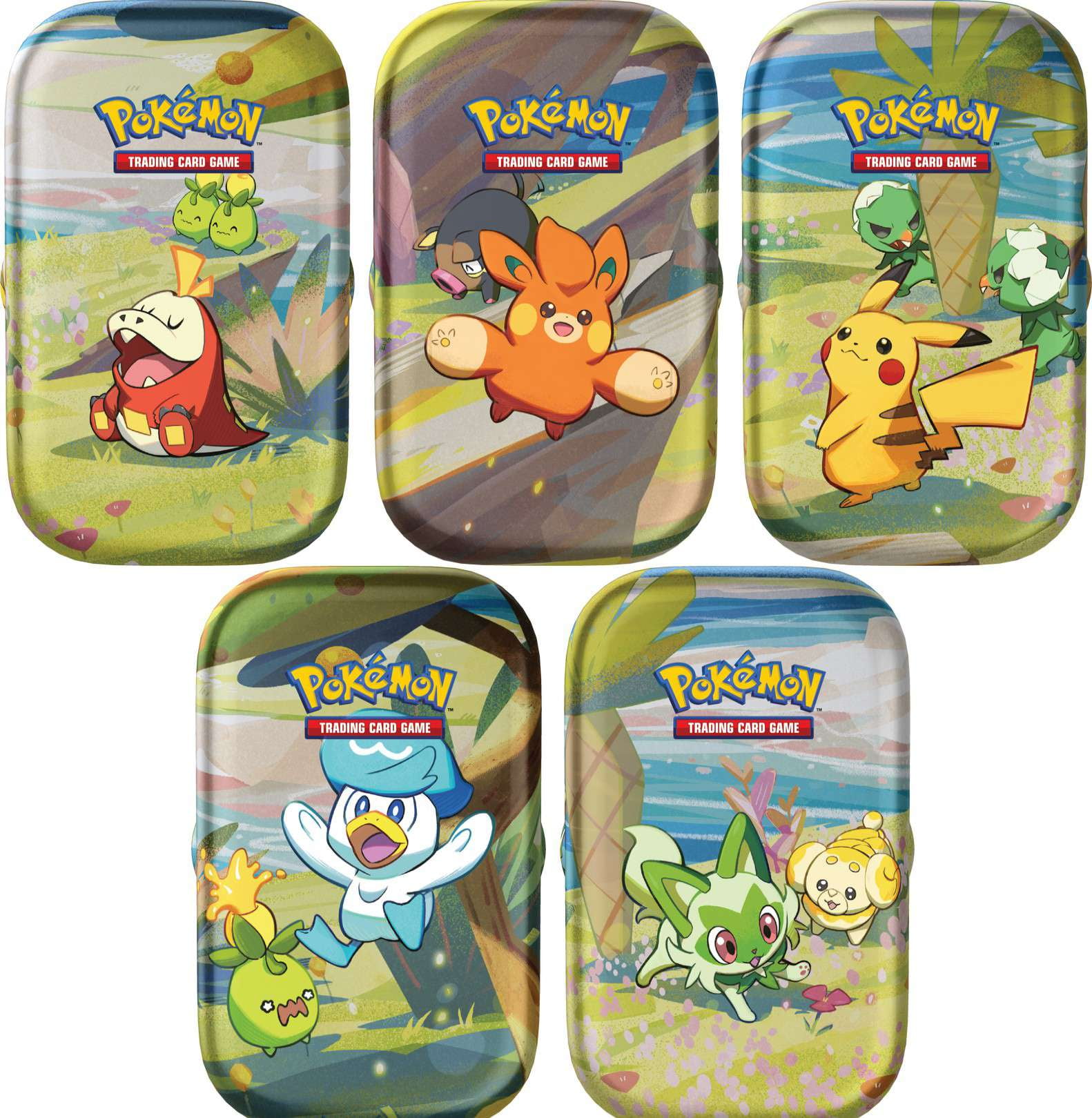 Pokemon Trading Card Game Paldea Friends Set of 5 Mini Tins (2 Booster ...