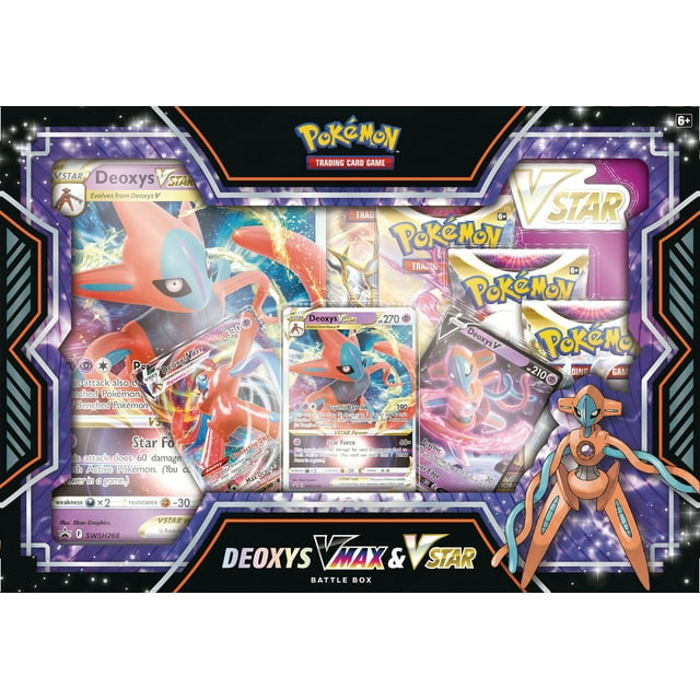 Pokemon VMAX Battle Box - Deoxys, 4 TCG Booster Packs for Kids and ...