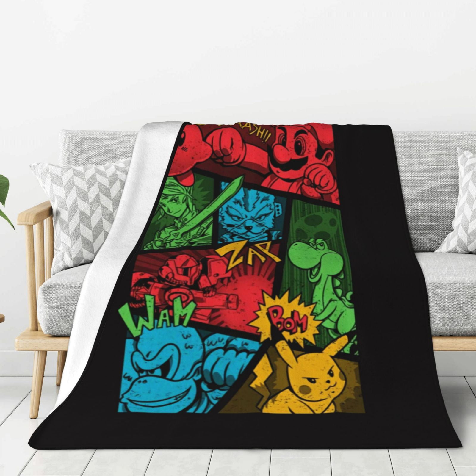 Pokemon- Trainer Kanto Starters Vintage Portraits Blanket for Couch,Super Soft Cozy Blankets for ...