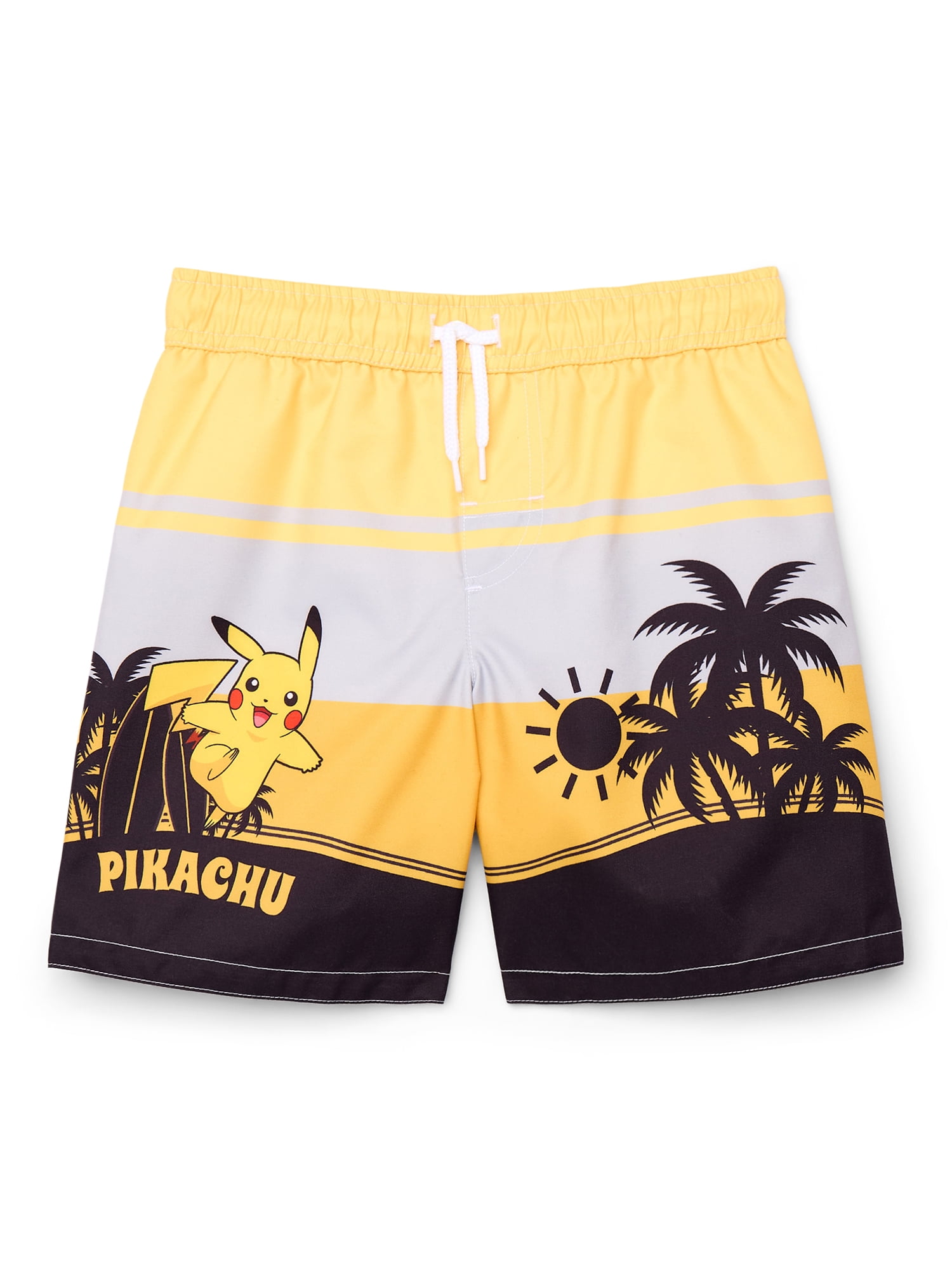 Pokémon Boys Pikachu Graphic Drawstring Swim Trunks, Sizes 4-7 ...