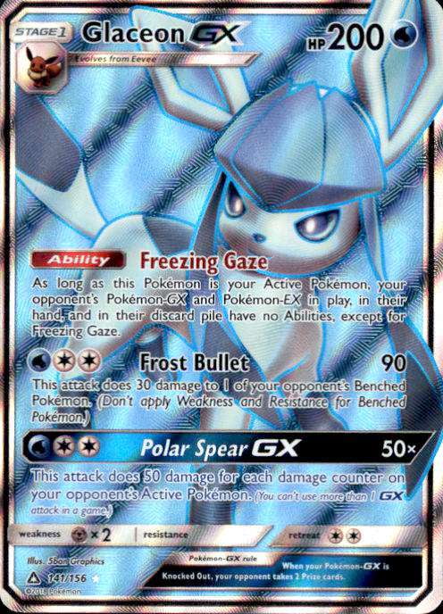 Pokemon Sun & Moon Ultra Prism Ultra Rare Glaceon GX #141 - Walmart.com