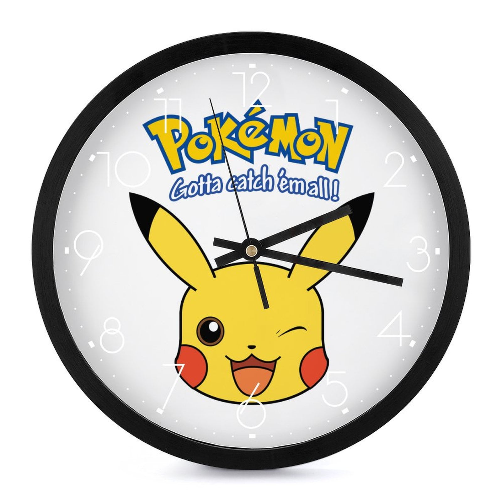 Pokemon Wall Clock 10 Inch Silent Clock Cartoon Dial Battery Powered ...