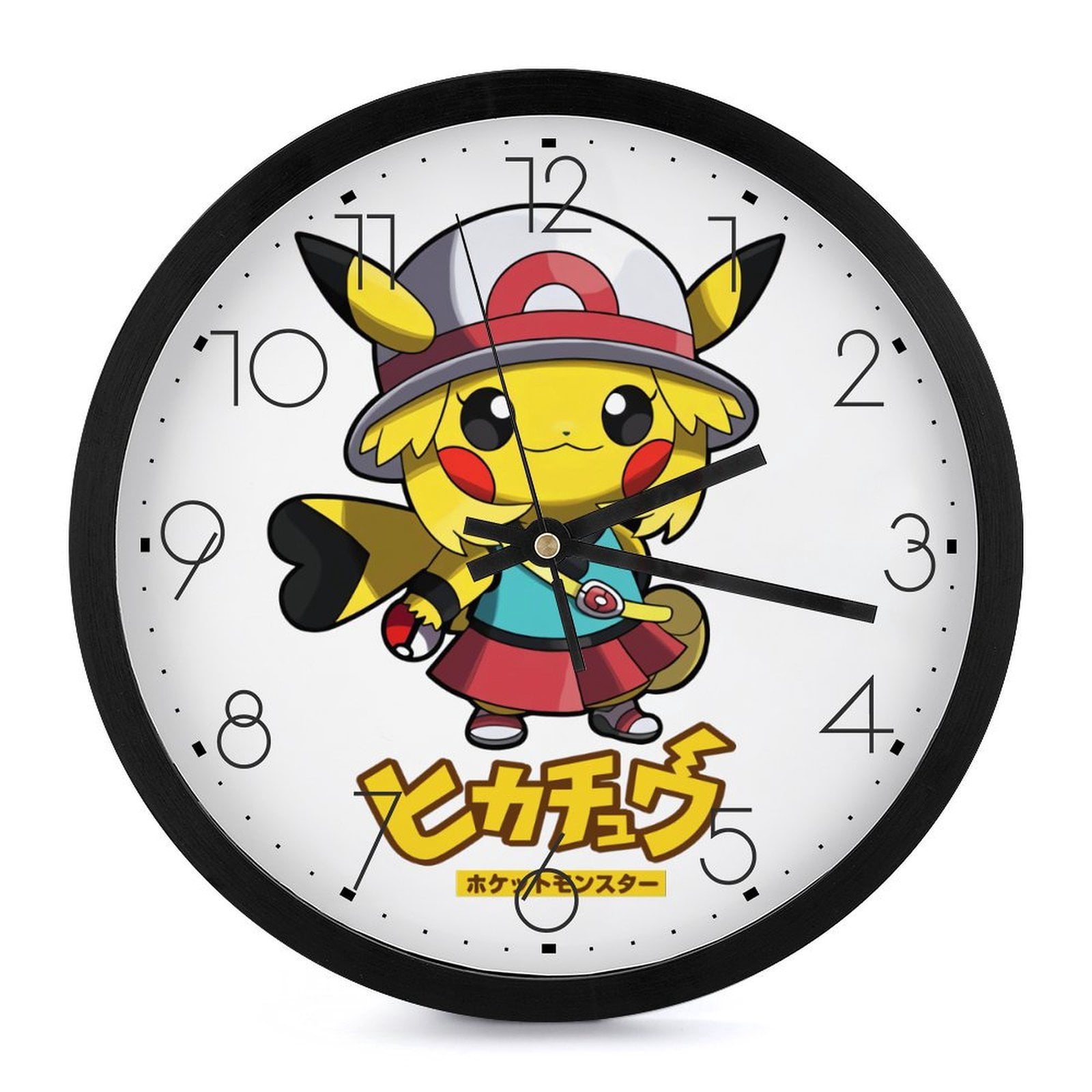 Pokemon Wall Clock Silent No Ticking Battery Powered Cartoon Round ...