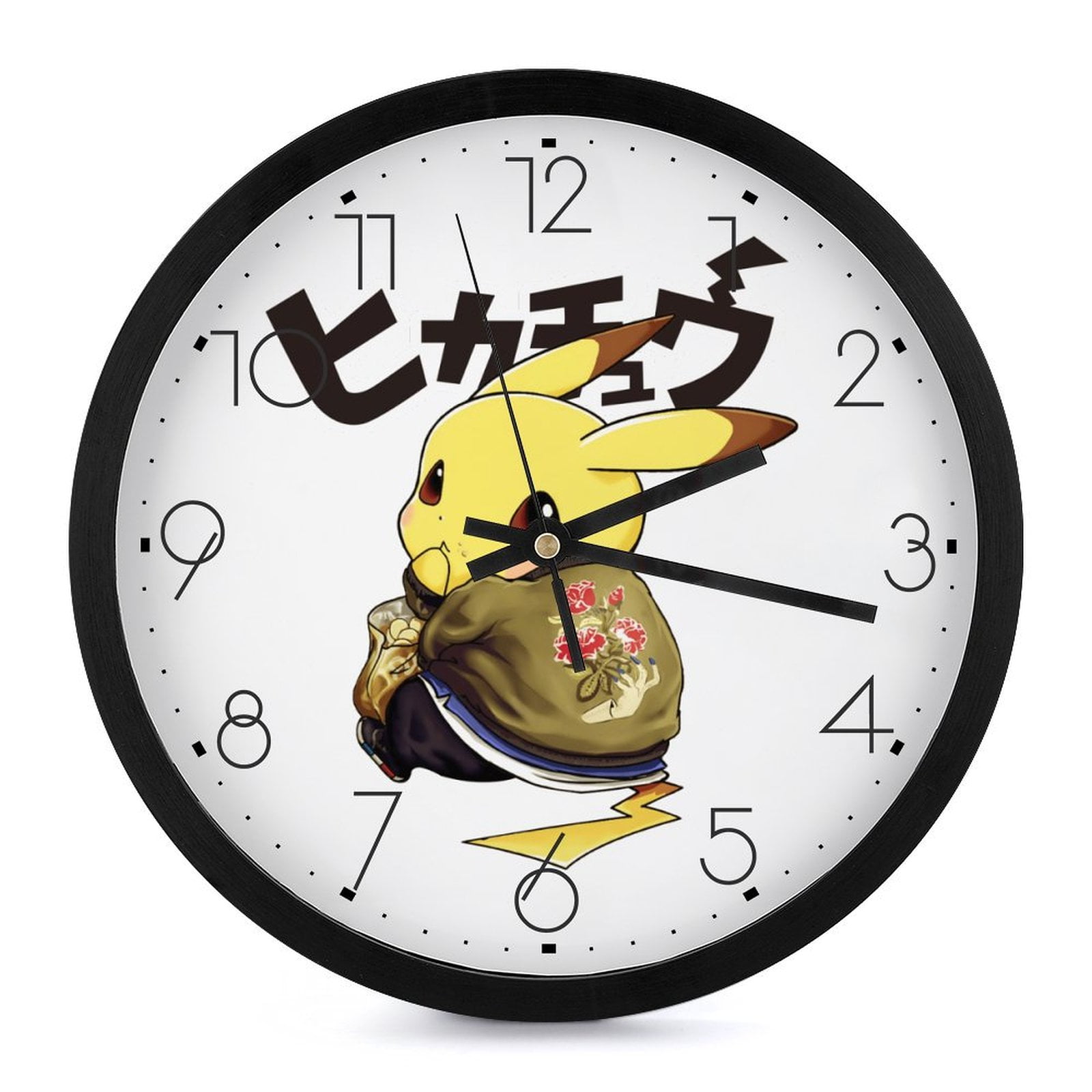 Pokemon Wall Clock Silent No Ticking Battery Powered Cartoon Round ...