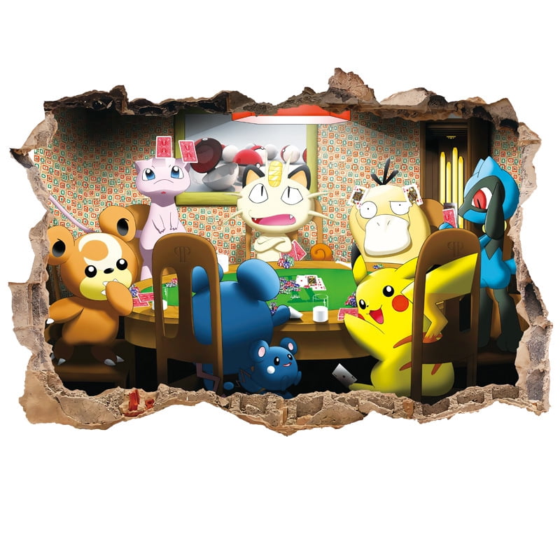 Pokemon Wall Sticker For Bedroom Living Room Nursery Party Decorations ...