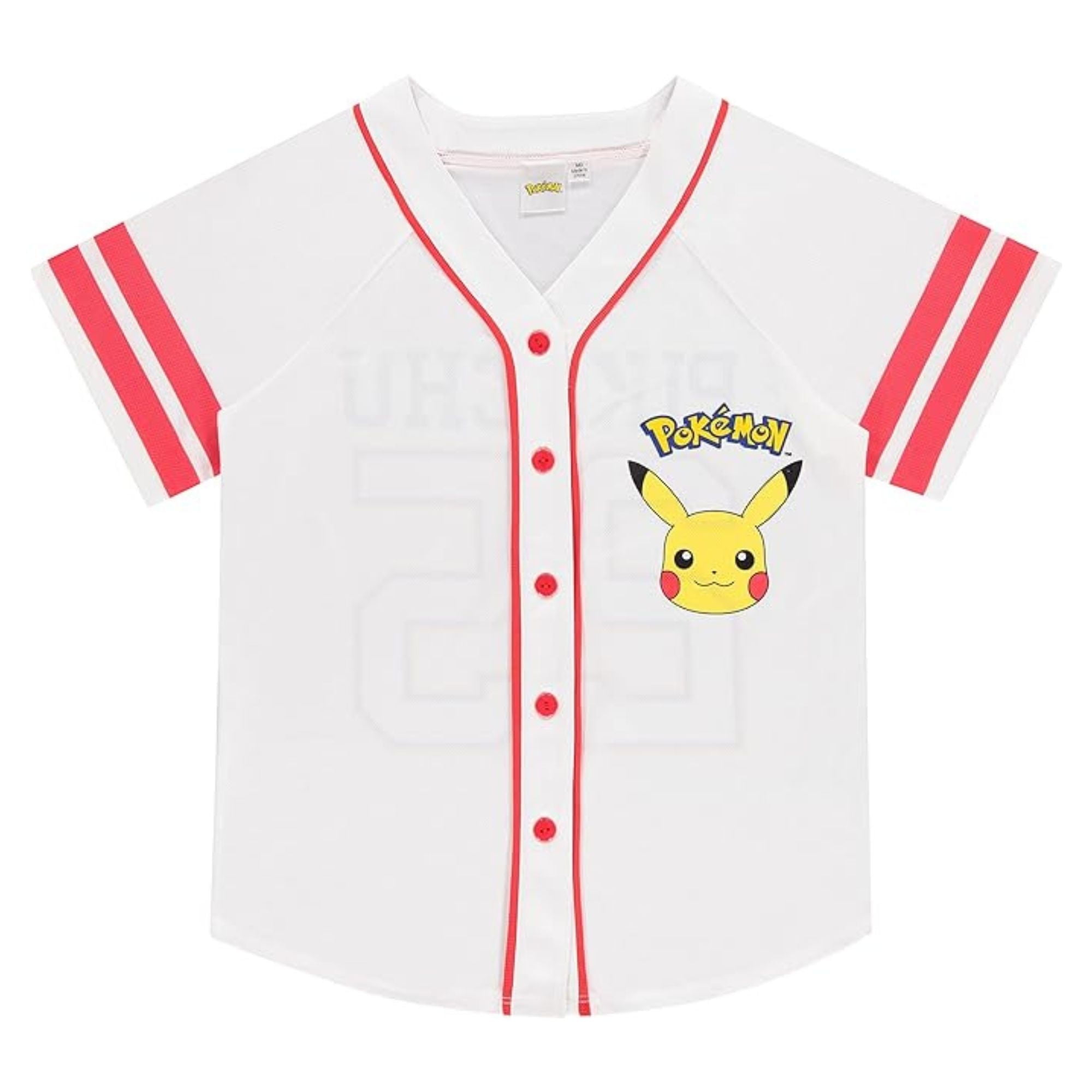 Pokemon Women's Baseball Jersey, Graphic Print Cartoon Pikachu Jersey ...