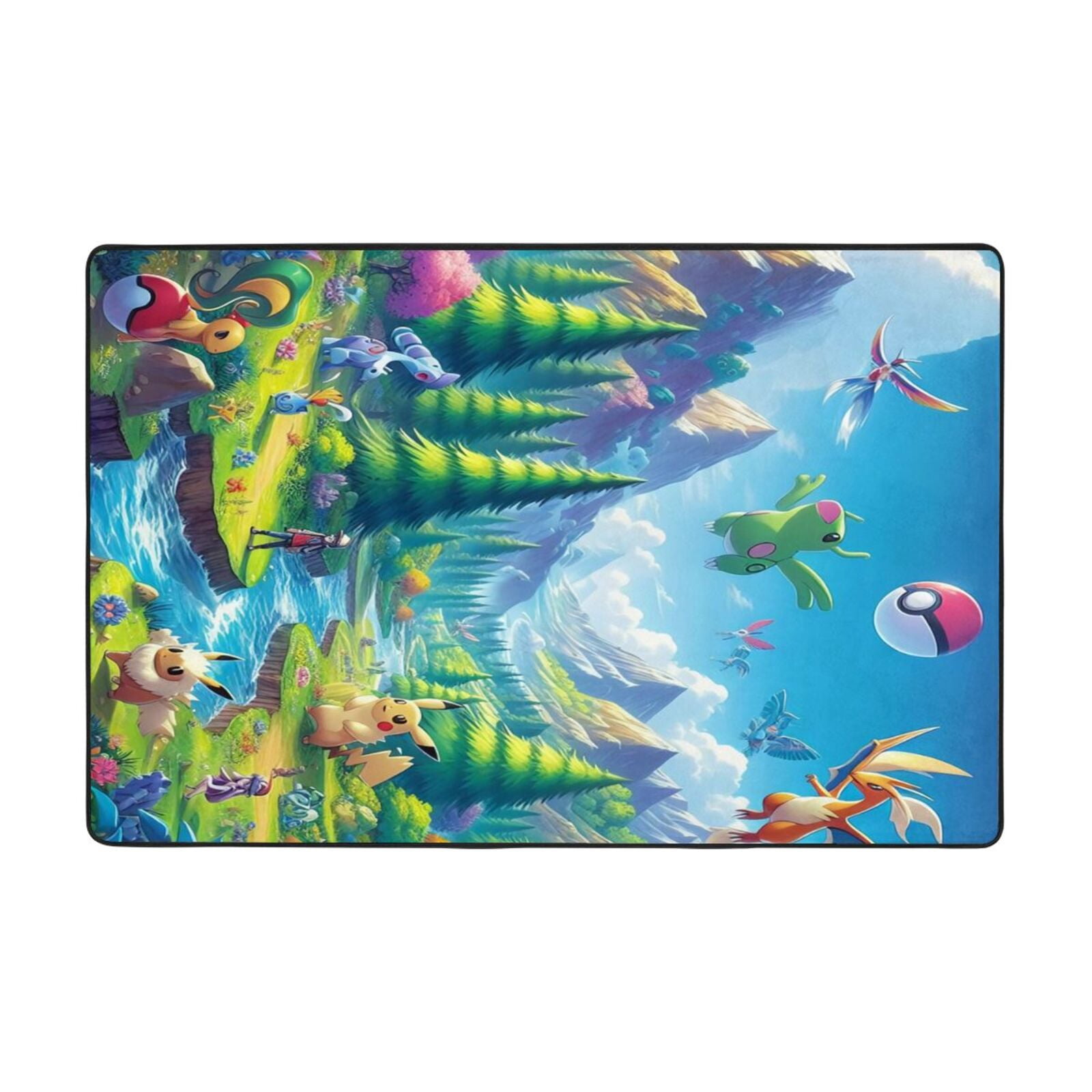 Pokemon World Gamer Rug Room Non-Slip Gaming Rug Cool Graffiti Gaming ...