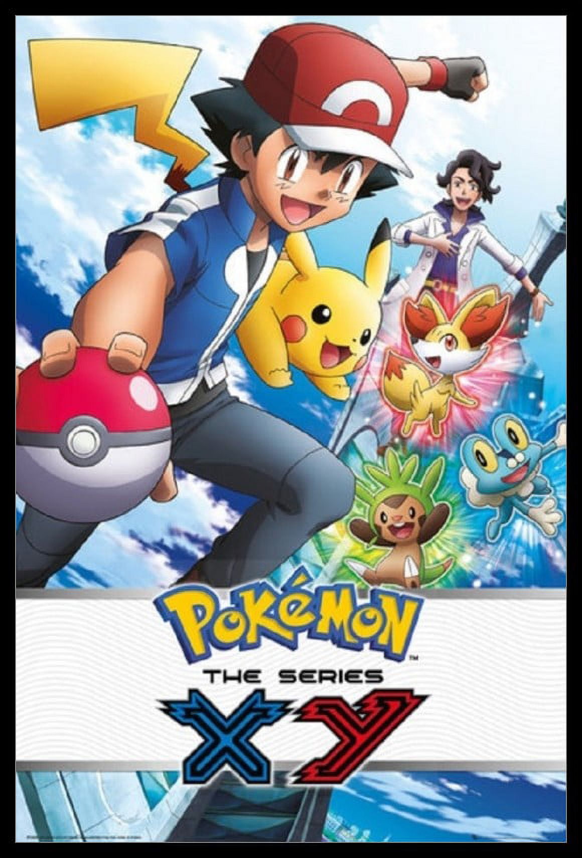 Pokemon XY Ash Ketchum & Pikachu Laminated & Framed Poster (24 x 36 ...