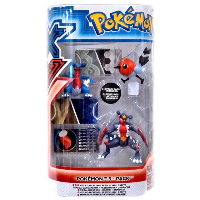 Pokemon XY Mega Garchomp, Fletchling & Gabite Figure 3-Pack - Walmart.com