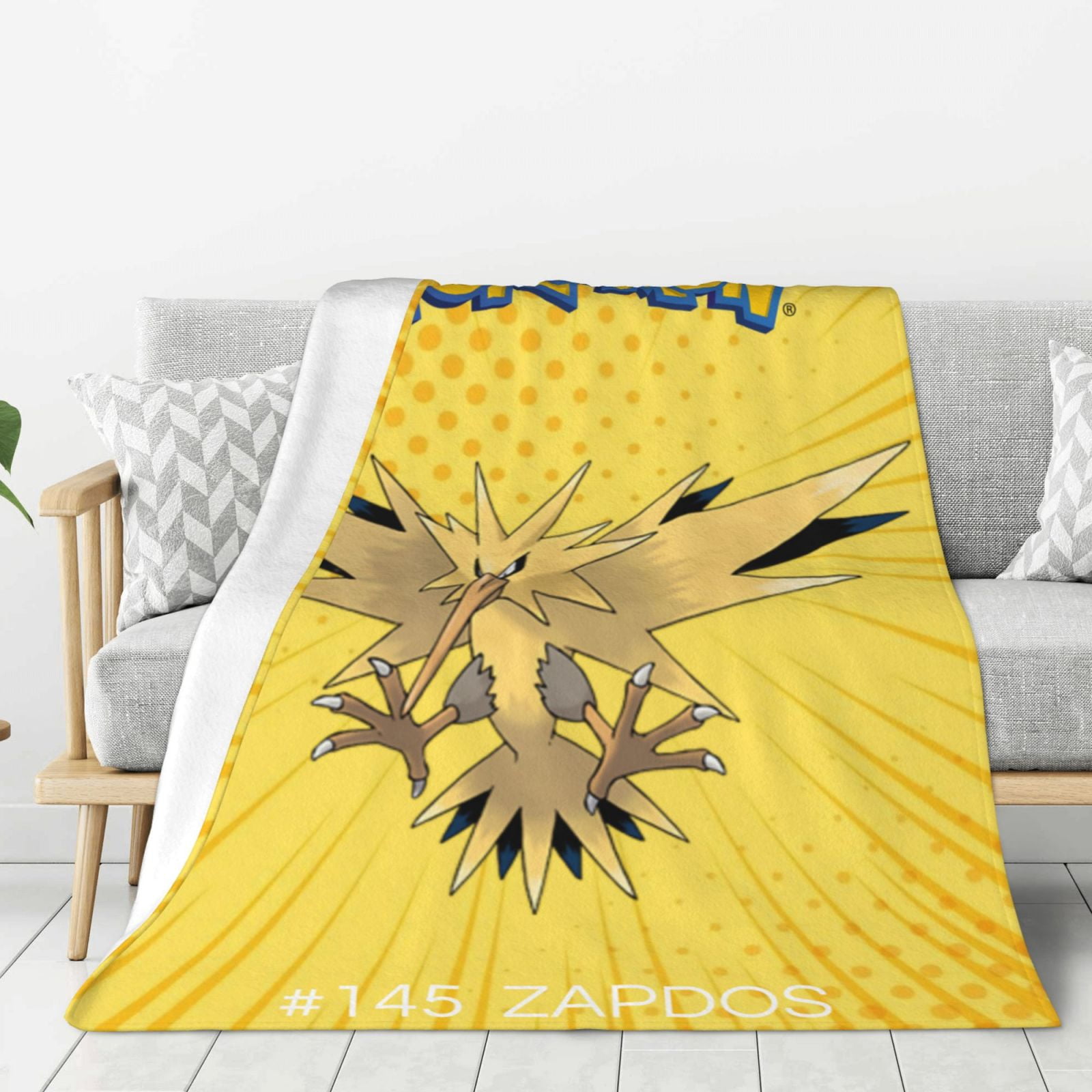 Pokemon- Zapdos Blanket,Throw Blanket for Kids and Adults,Soft Plush ...
