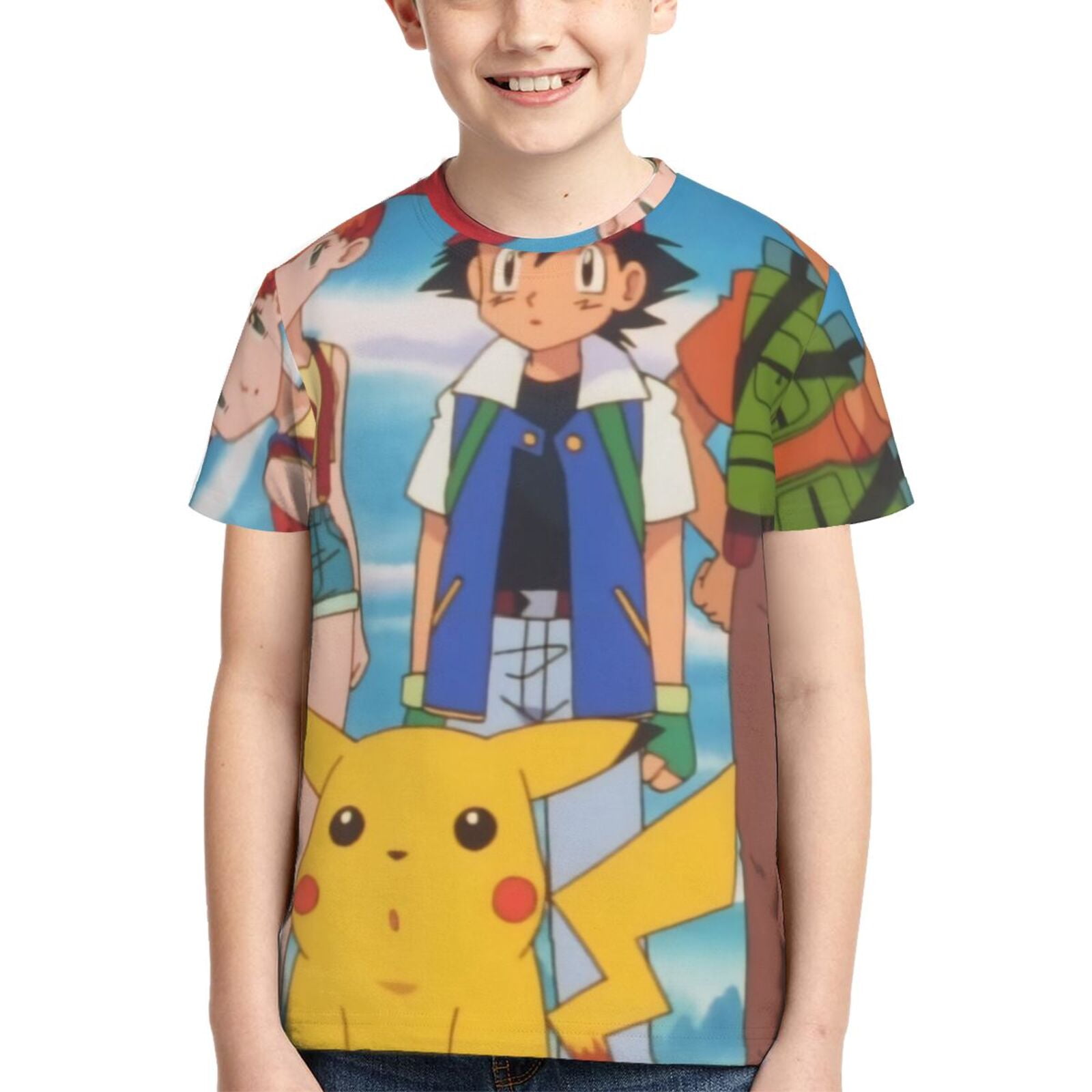 Pokemon and Ash Friends Youth Shirt,Athletic Short Sleeve Tees Kids ...