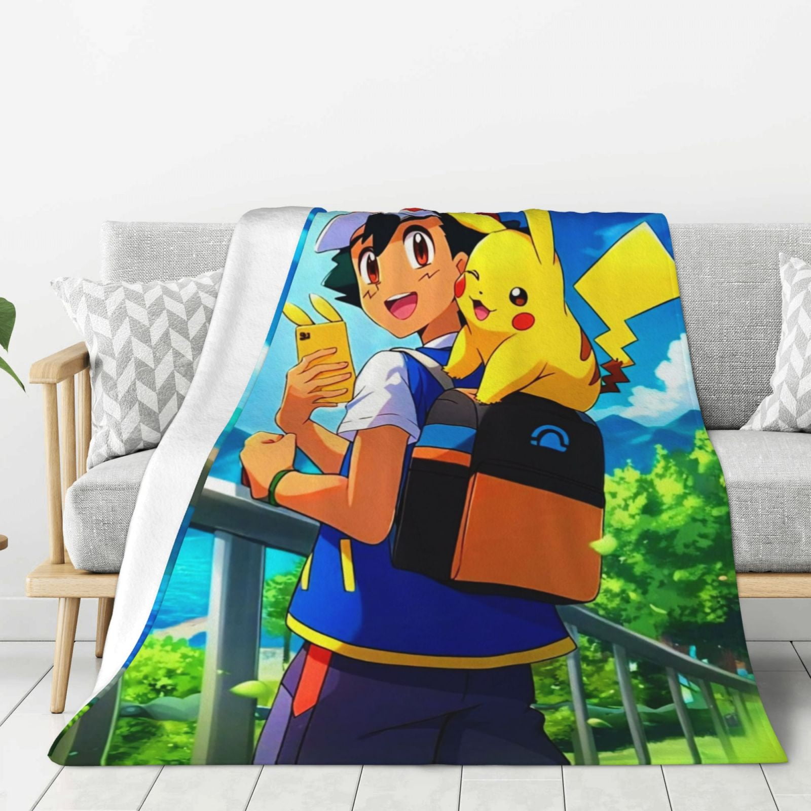 Pokemon- and Ash Throw Blanket for Couch,Super Soft Cozy Blankets for ...