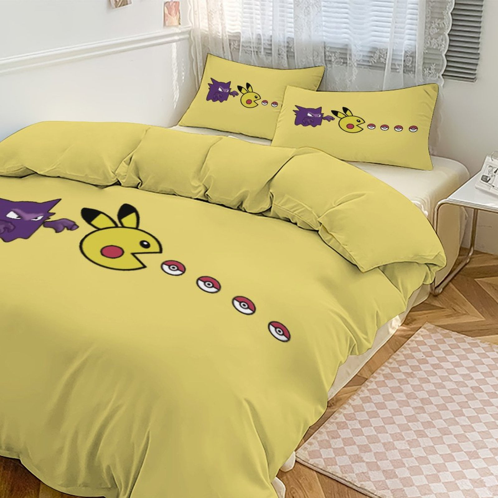 Pokemon bed sheet cartoon bedding set Pokemon 3 piece cotton bedding ...