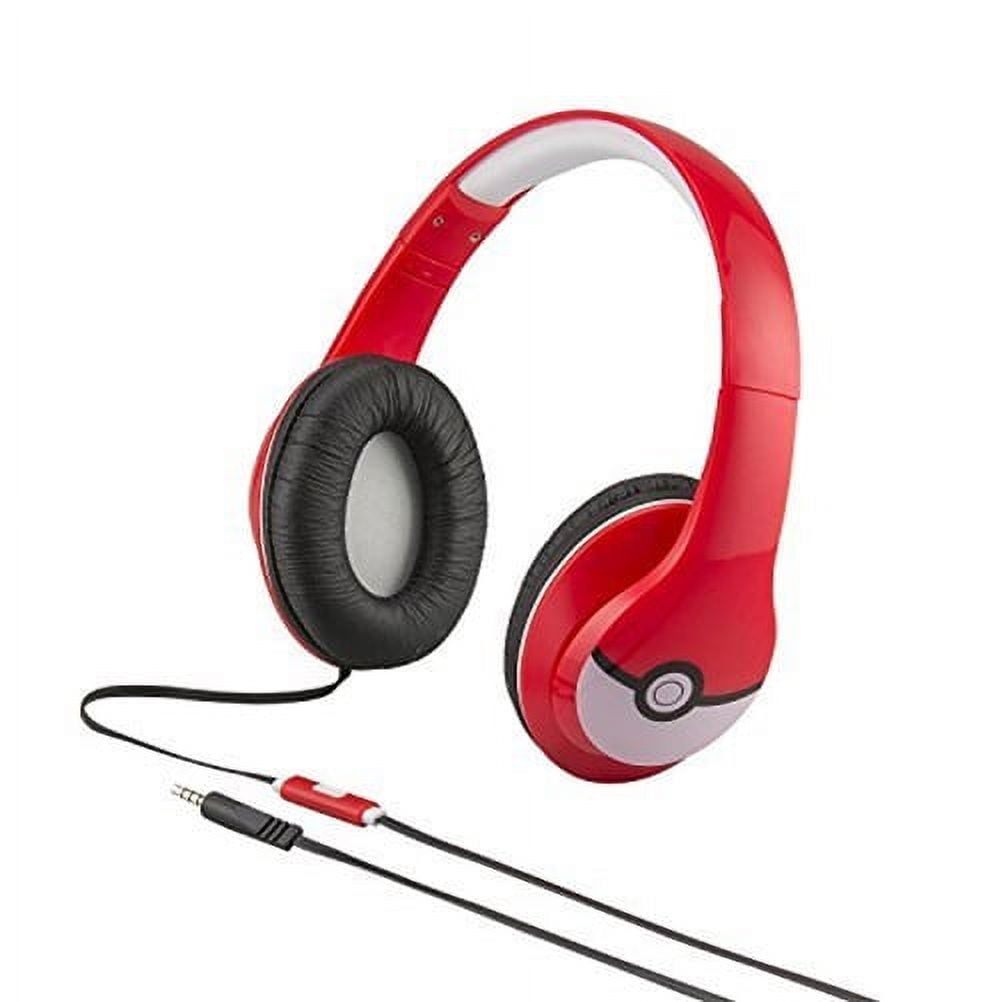 iHome Pokemon Over-The-Ear Headphones, Red/White, Built-In Microphone ...