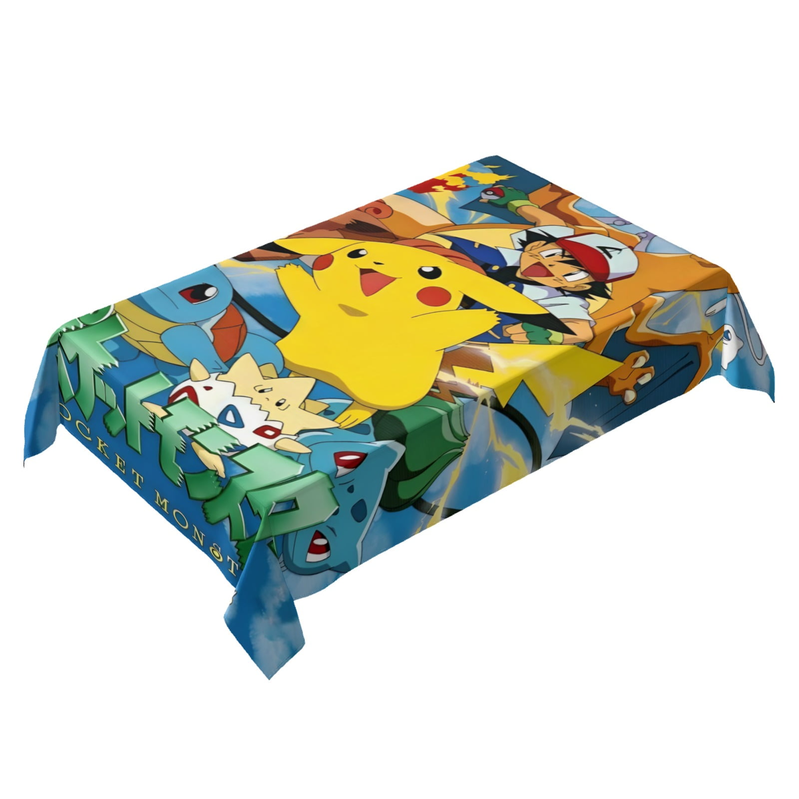 Pokemon square tablecloth has an iconic print, fits most tables, and is ...