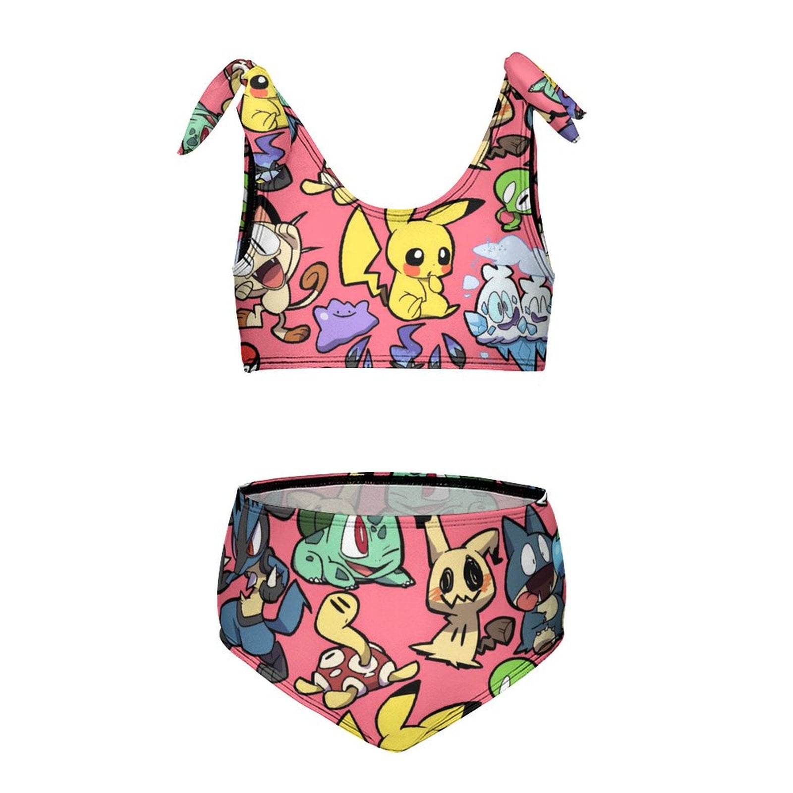 Pokemon swimsuit for Girl Cute Teen Girls 2 Piece High Waisted Bathing ...