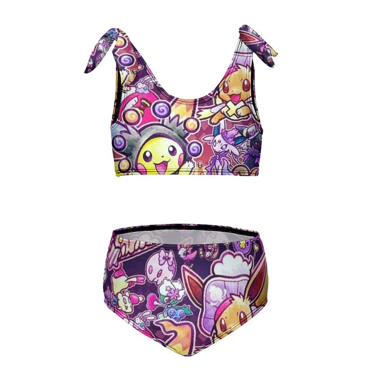 Pokemon swimsuit for Girl Cute Teen Girls 2 Piece High Waisted Bathing ...