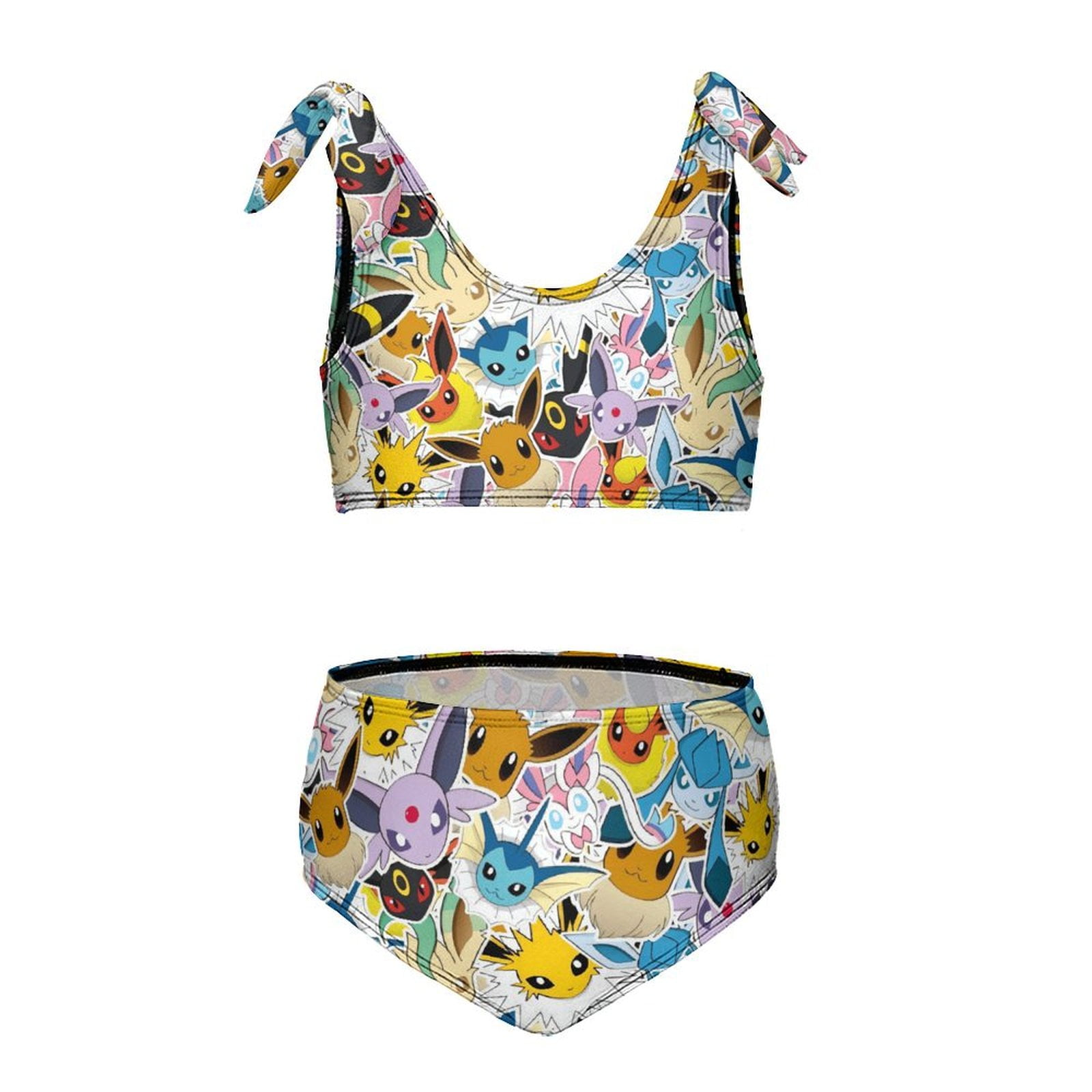 Pokemon swimsuit for Girl Cute Teen Girls 2 Piece High Waisted Bathing ...