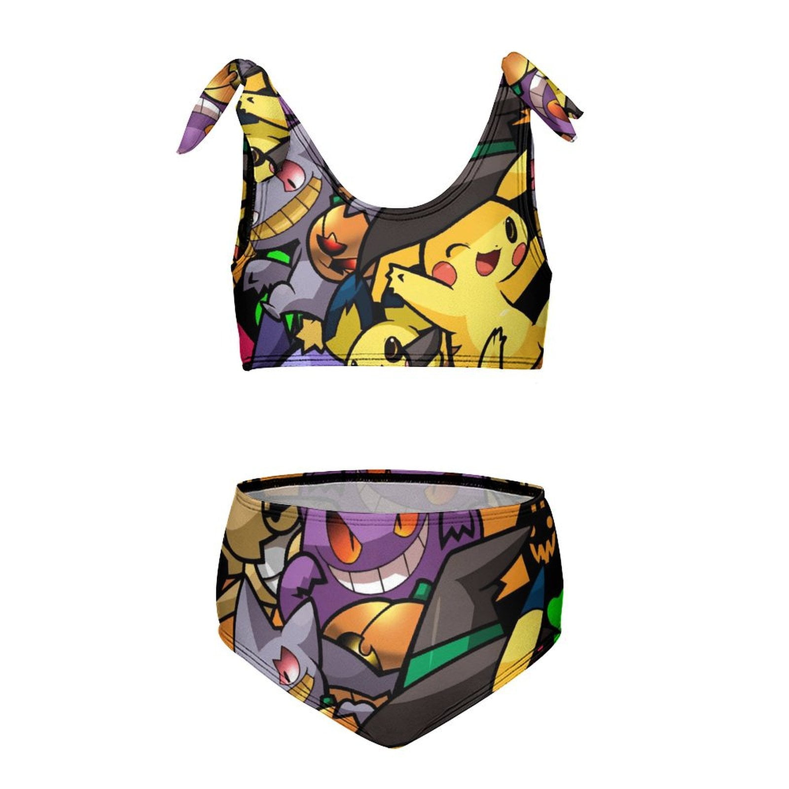 Pokemon swimsuit for Girl Cute Teen Girls 2 Piece High Waisted Bathing ...