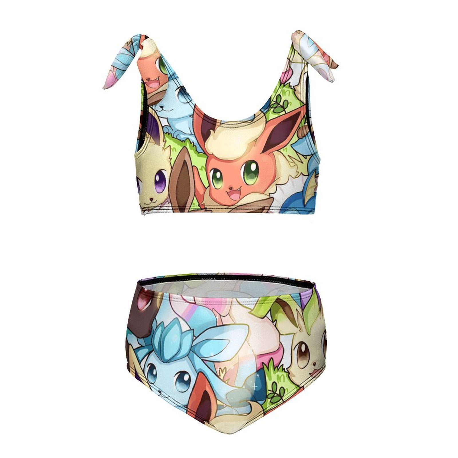 Pokemon swimsuit for Girl Cute Teen Girls 2 Piece High Waisted Bathing ...